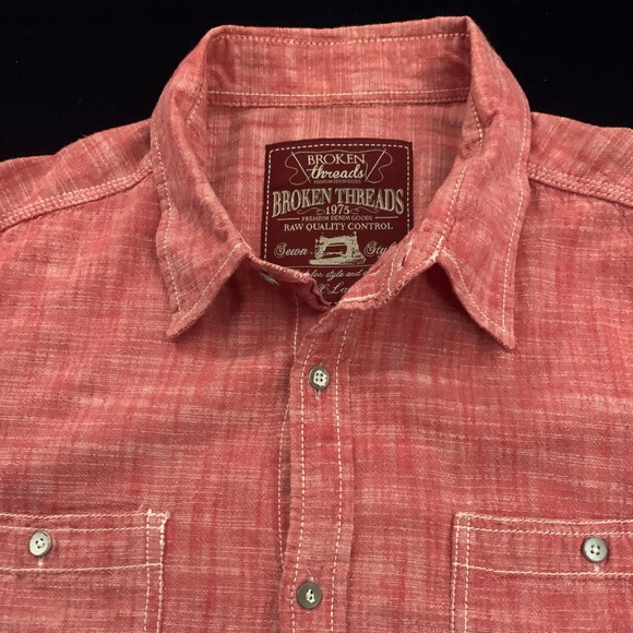 Broken Threads | Shirts | Broken Threads Ls Pink Chambray Shirt | Poshmark